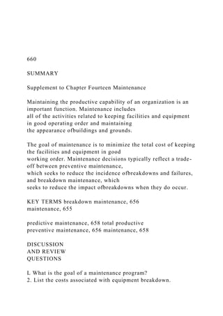 660SUMMARYSupplement to Chapter Fourteen Maintenance.docx