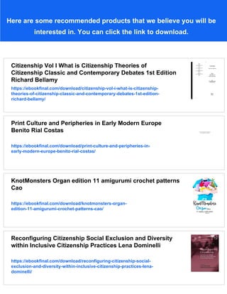 Environment and Citizenship 1st Edition Benito Cao | PDF