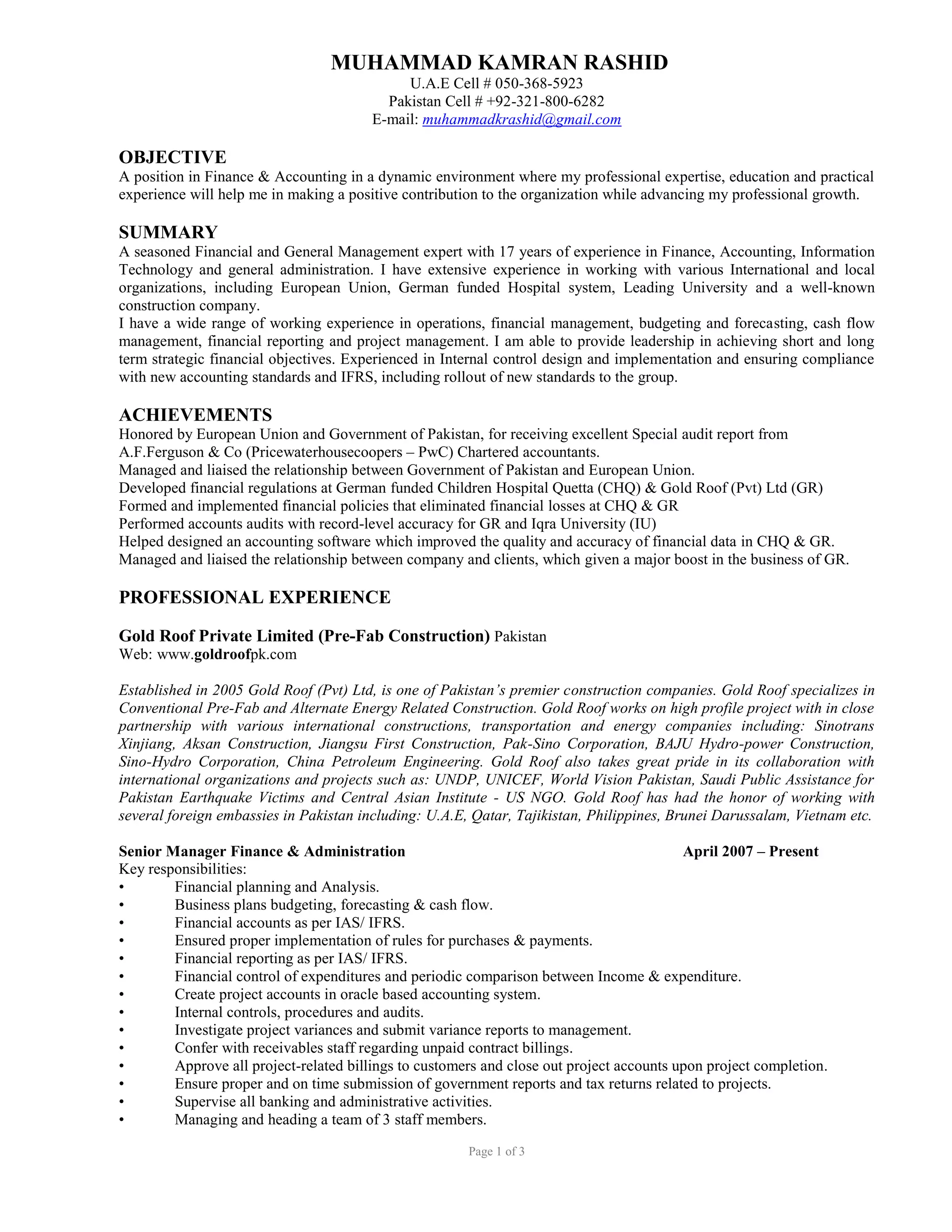 CV Kamran - PDF 9-12-14 | PDF