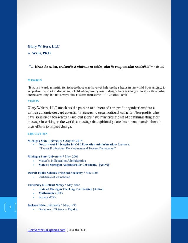 Glory Writers CVWP | PDF