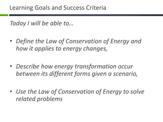 Energy Conservation / Types of Potential Energy | PPT