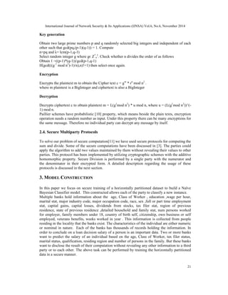PRIVACY PRESERVING NAIVE BAYES CLASSIFIER FOR HORIZONTALLY PARTITIONED DATA USING SECURE ...