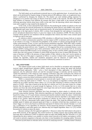 Detection of Sybil attack in vehicular ad hoc networks by analyzing ...