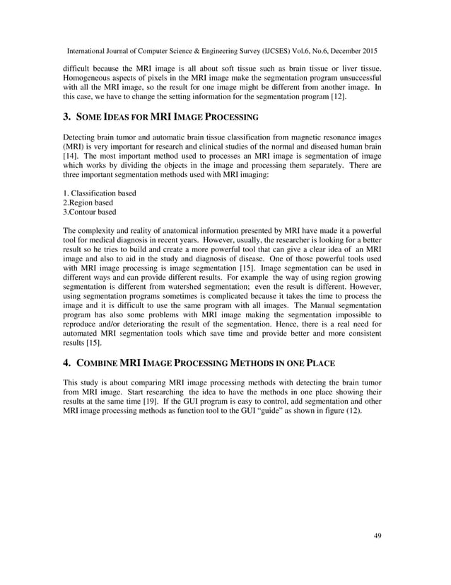 DETECTING BRAIN TUMOUR FROM MRI IMAGE USING MATLAB GUI PROGRAMME | PDF