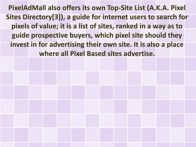 Pixel Ad Mall :: Advertising the Pixel Way | PPT