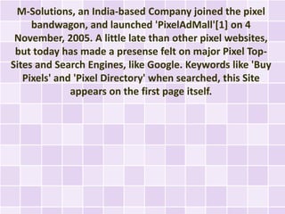 Pixel Ad Mall :: Advertising the Pixel Way | PPT