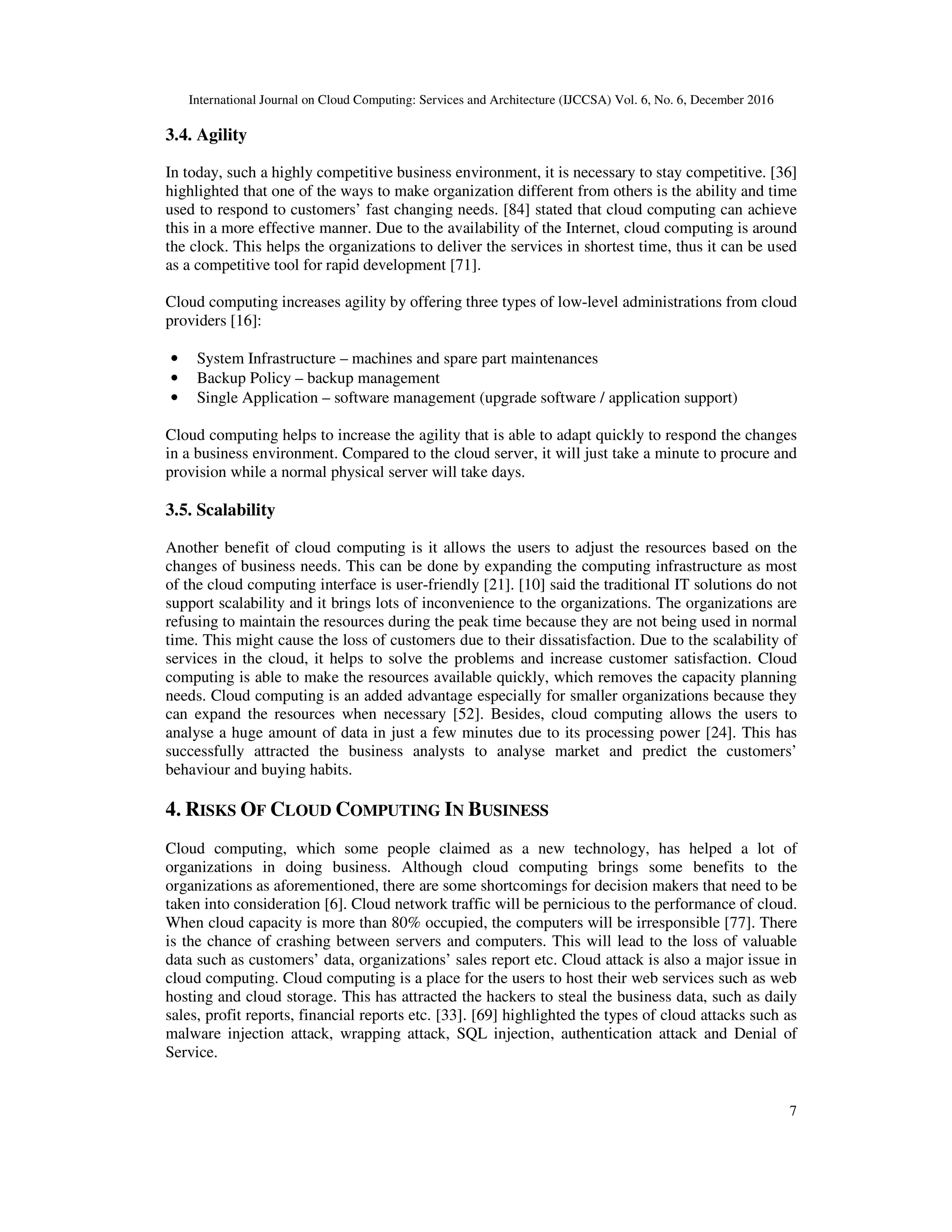 Benefits and Challenges of the Adoption of Cloud Computing in Business | PDF