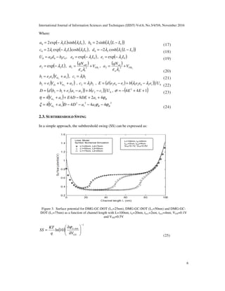 ANALYTICAL AND NUMERICAL MODELING OF VTH AND S FOR NEW CG MOSFET ...