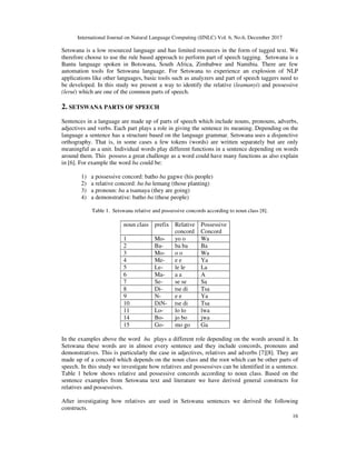 SETSWANA PART OF SPEECH TAGGING | PDF