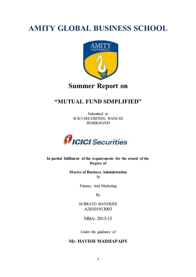 SUBRATO BANERJEE INTERNSHIP REPORT | PDF