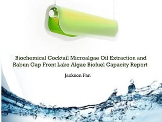 Algae Oil Extraction presentation | PPT | Chemistry | Science