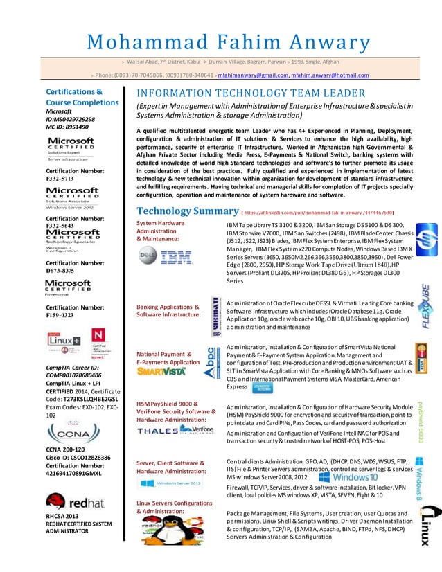 Mohammad Fahim Complete CV 26sep2015 | PDF