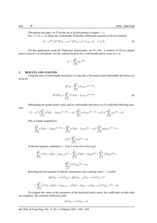 Conformable Chebyshev differential equation of ﬁrst kind | PDF