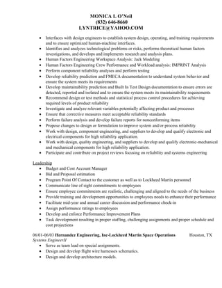 O'Neil Technical Resume | DOC