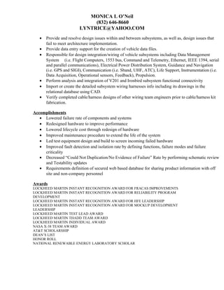 O'Neil Technical Resume | DOC