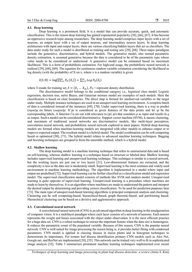 Techniques Of Deep Learning And Image Processing In Plant Leaf Disease