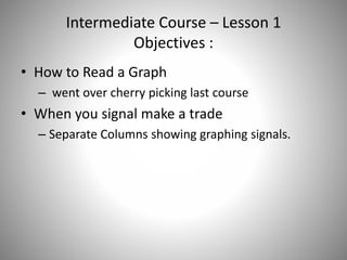 Webinar Course - Intermidate – Lesson 1 - How to Read a Graph (Colby) | PPT