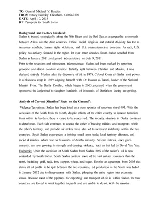 Cheetham Hayden Action Memo April 10 2013 | PDF