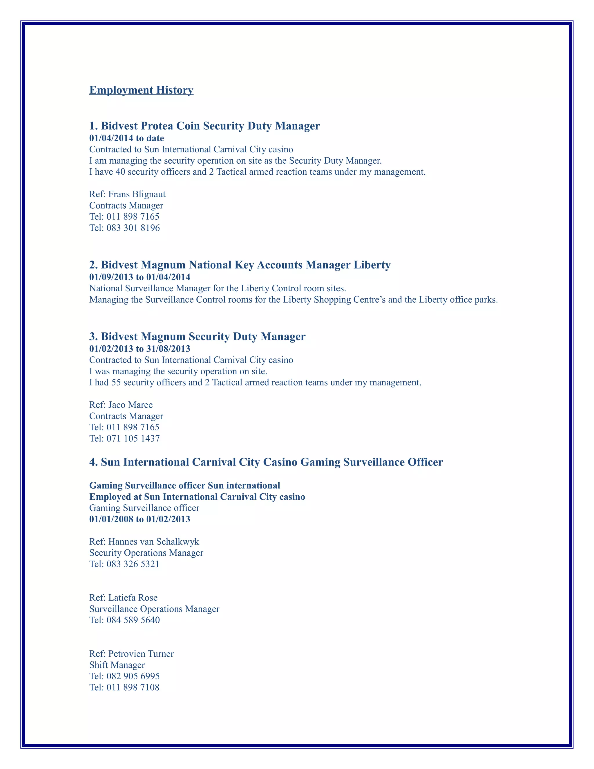 CV Nick Vosloo 2015 | PDF