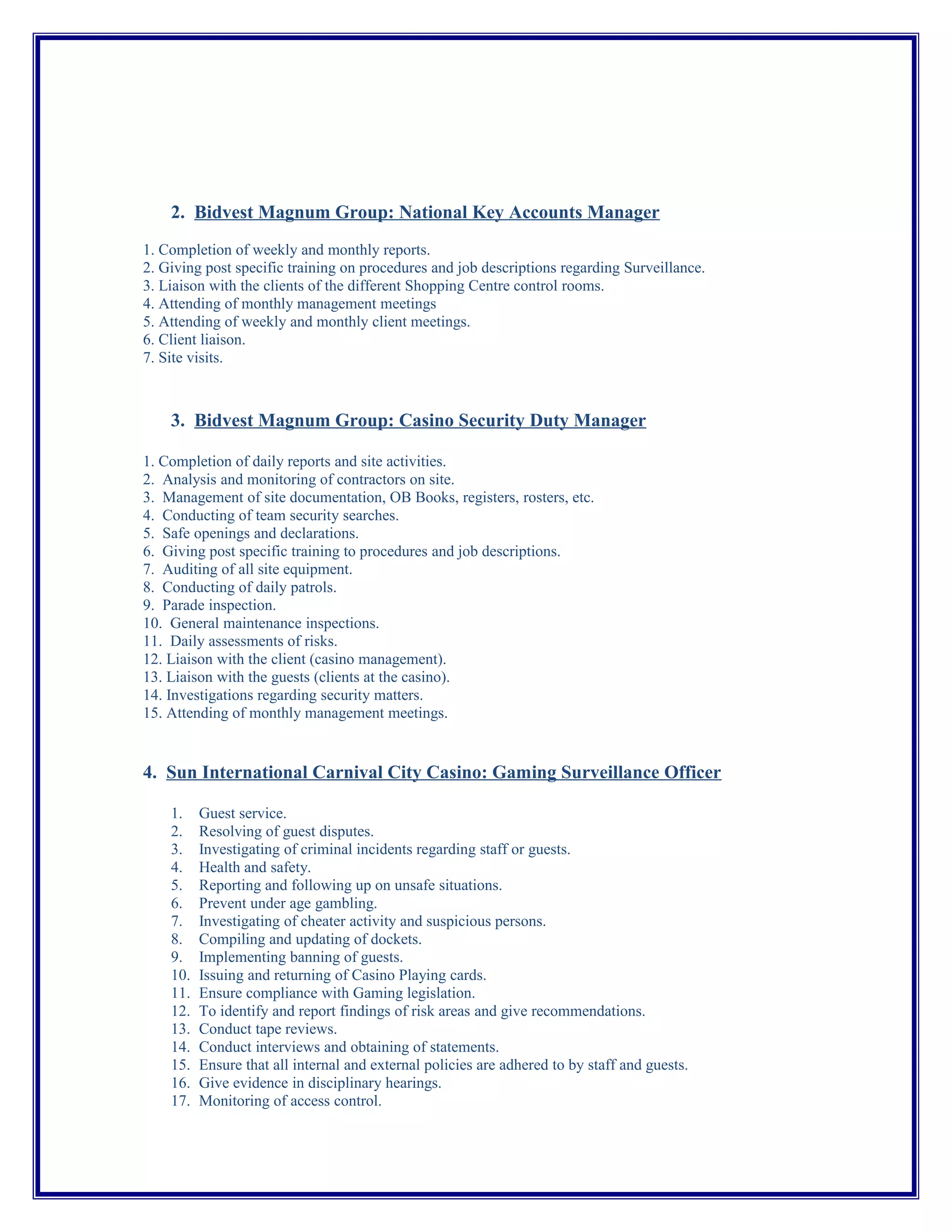 CV Nick Vosloo 2015 | PDF