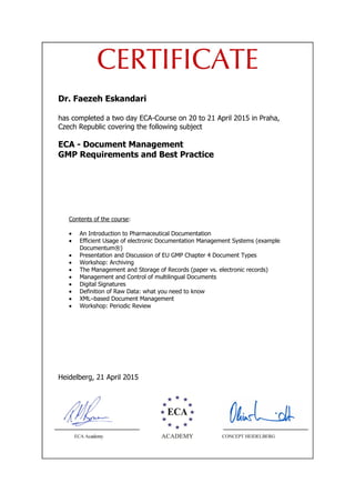 ECA Certificate Doc mng.PDF | Technology & Computing