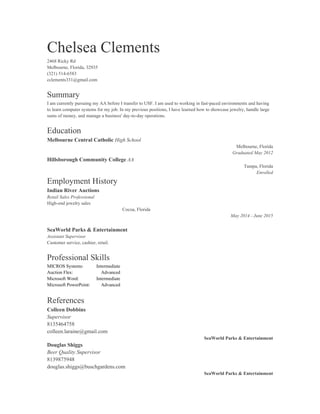 Chelseas Resume | PDF