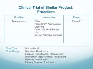 Clinical trial design on wound dressing for antimicrobial | PPTX
