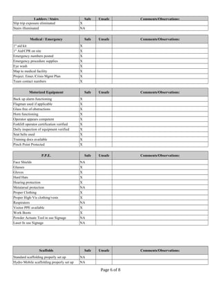 West Podium EORM Safety Inspection 4-14-15 | DOC | Auto Safety | Automotive