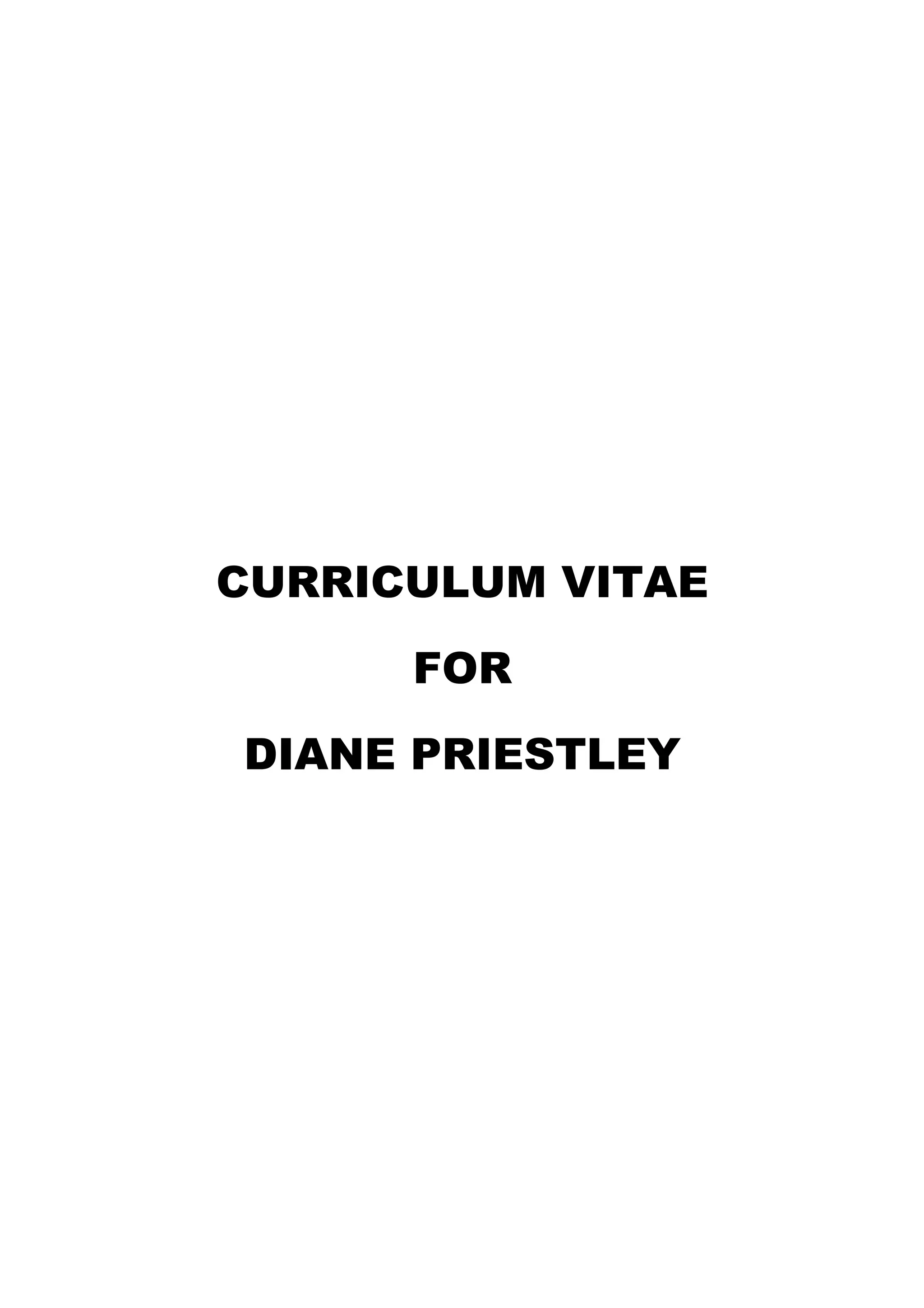 Diane Priestley C.V. | DOC