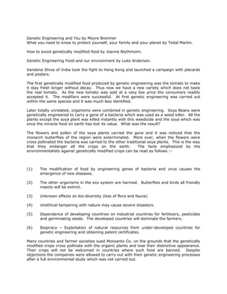 EXISTING SITUATION OF FOOD SOVEREIGNTY - 8.10.13