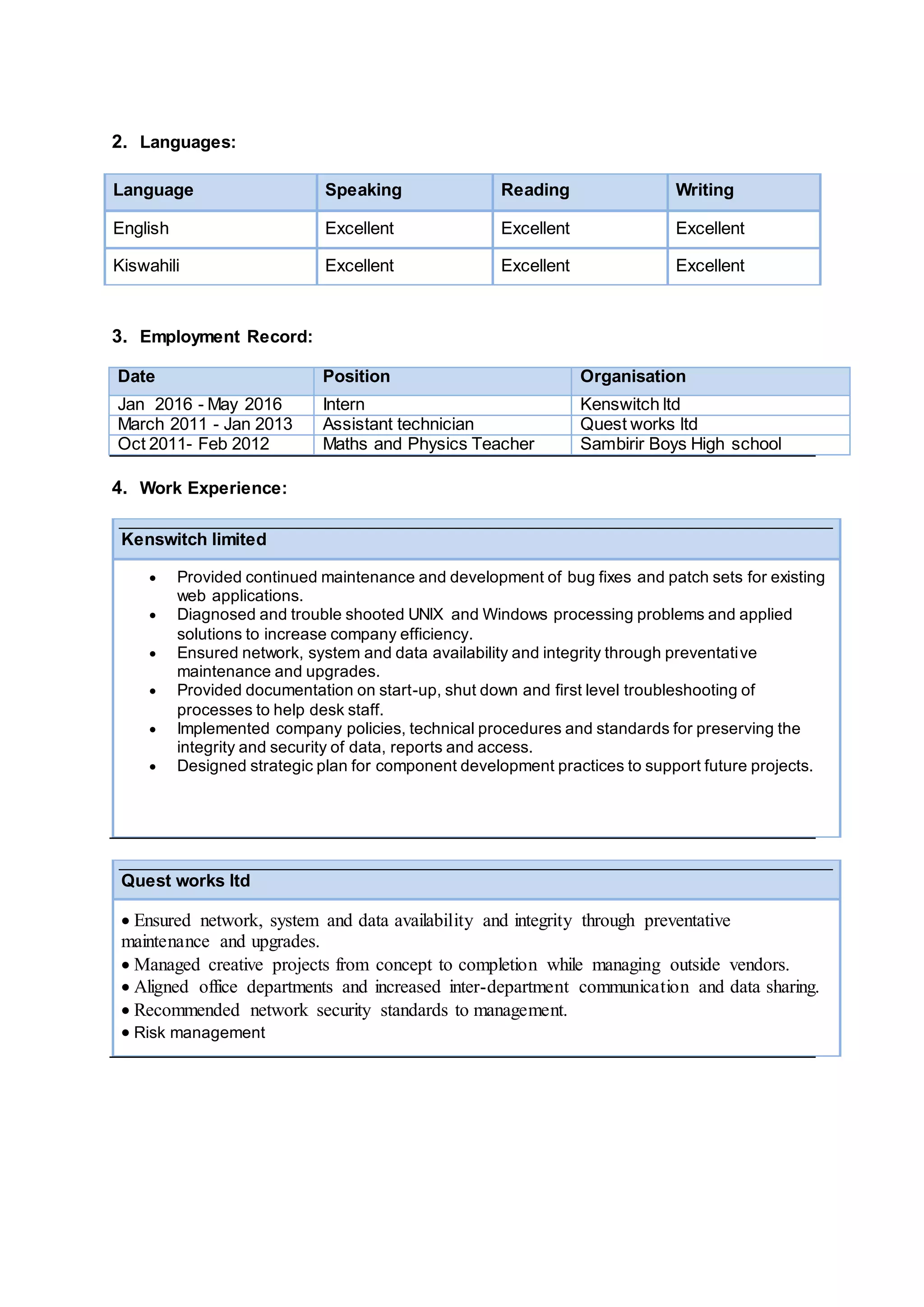dennis cv | DOCX | Professional School | Postgraduate Education