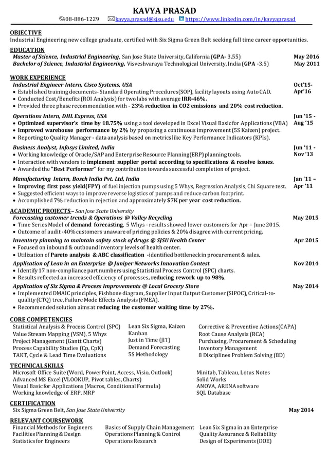 Kavya Prasad_Resume | DOCX | Computer Software and Applications | Computing