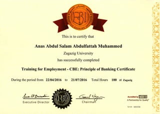 EBI - Principles of Banking Certificate | PDF