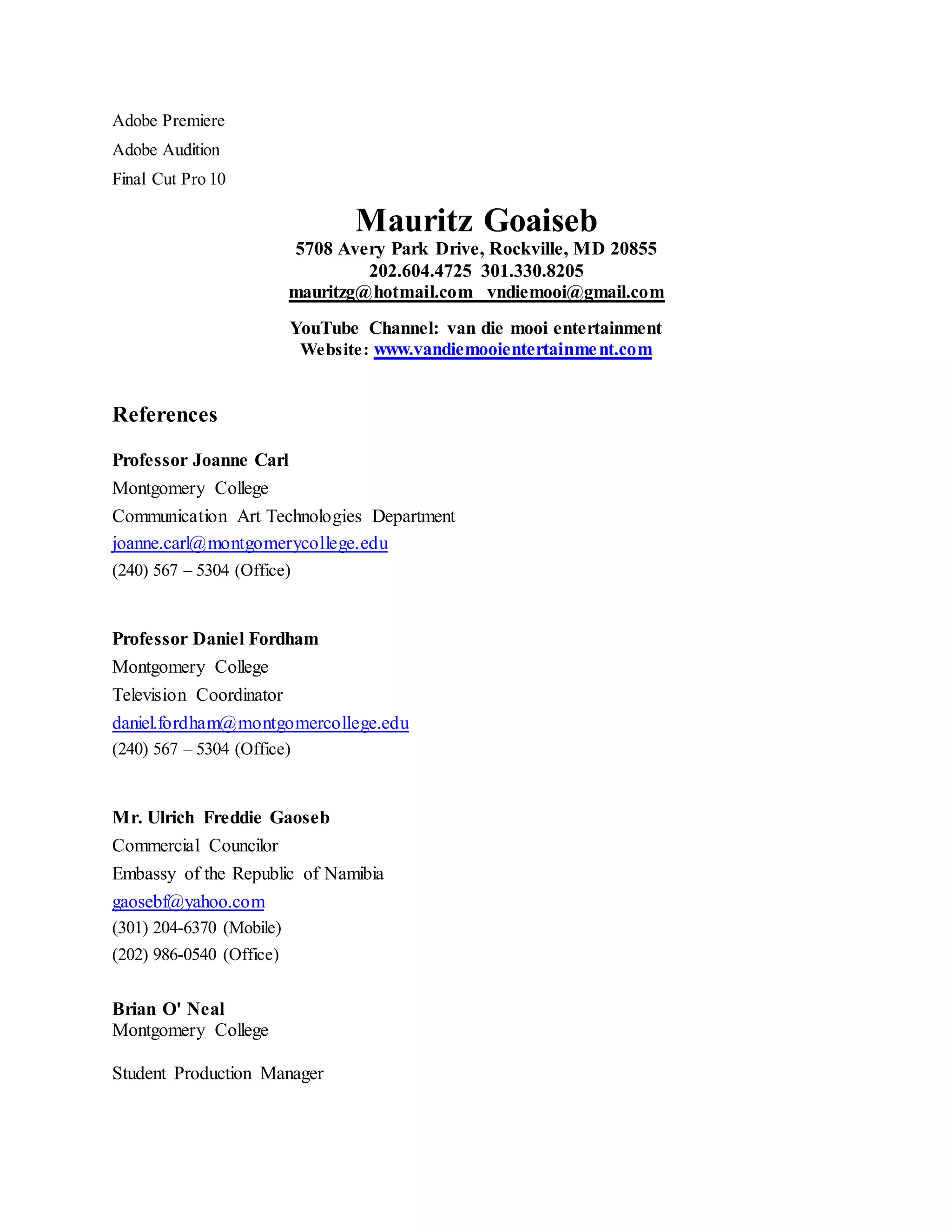 Mauritz 2016 cv | DOCX