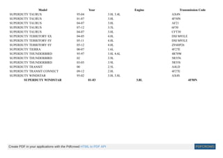 Transmission Code Chart | PDF