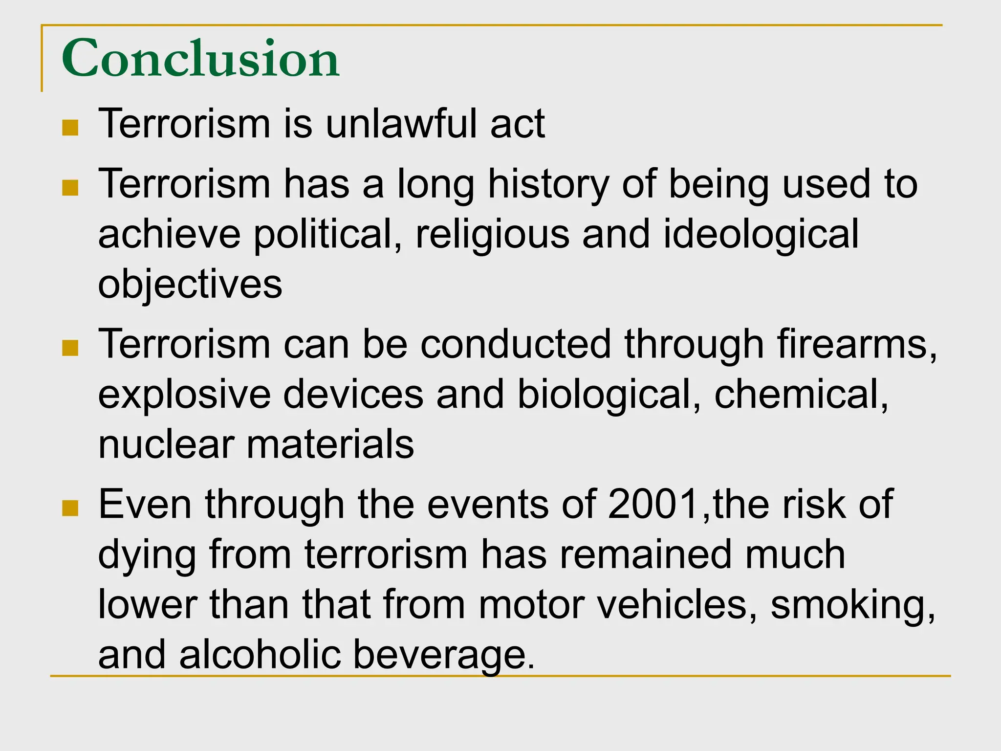 Global Terrorism and its types and prevention ppt. | PPT