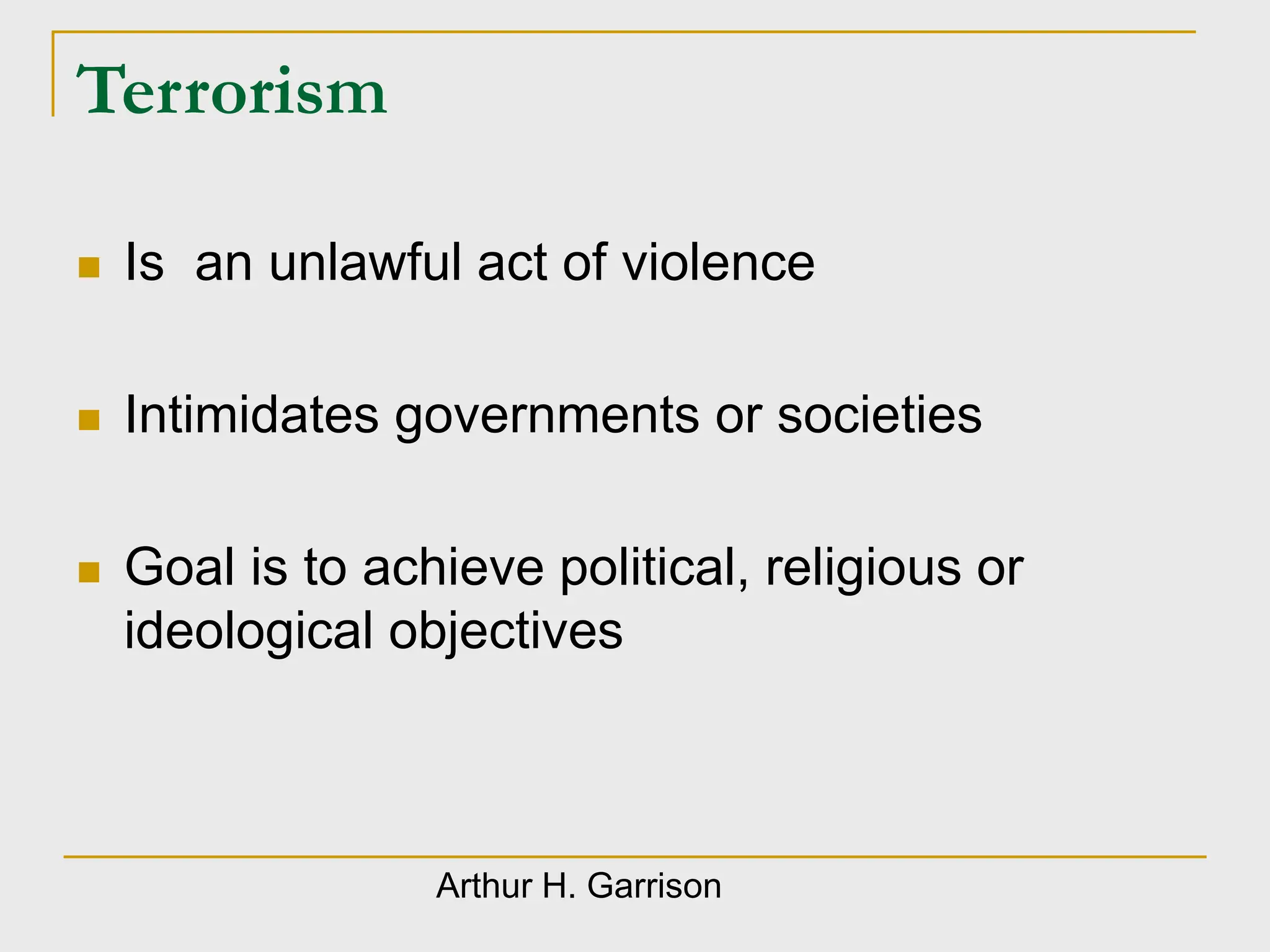 Global Terrorism and its types and prevention ppt. | PPT