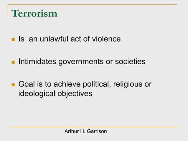 Global Terrorism and its types and prevention ppt. | PPT