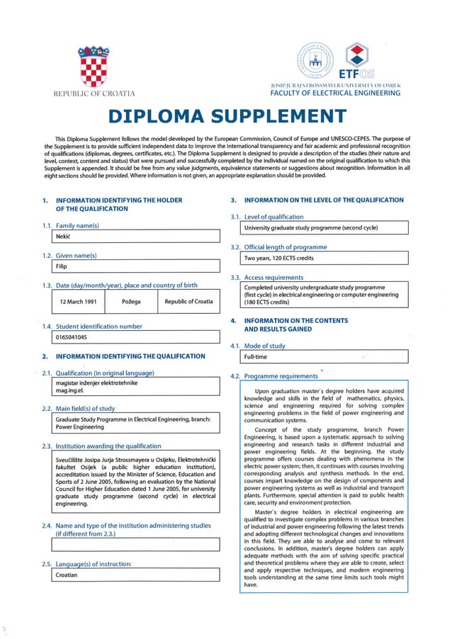 Diploma supplement (mag.ing.el) | PDF
