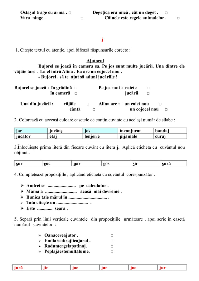 6654510 fise-limba-romana-clasa-i | PDF