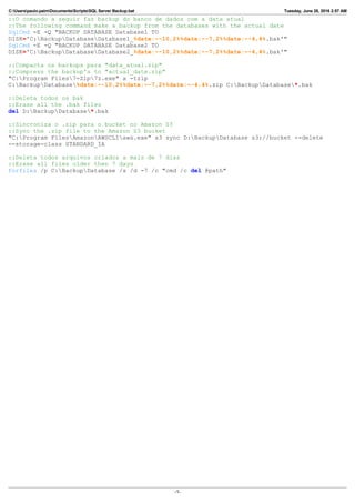 SQL Server Express Script Backup | PDF