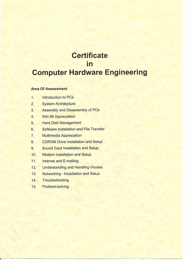 Cert_Computer_Hardware | PDF