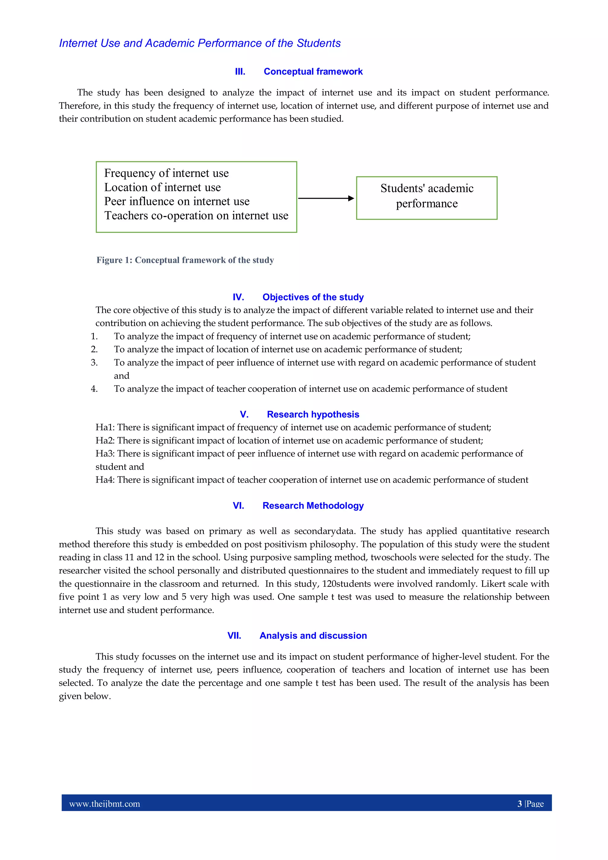 Internet Use and Academic Performance of the Students | PDF