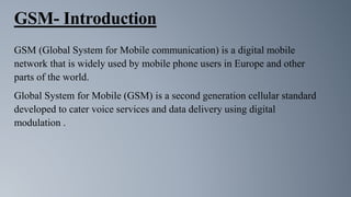 presentation on gsm architecture and fixed assignment | PPT
