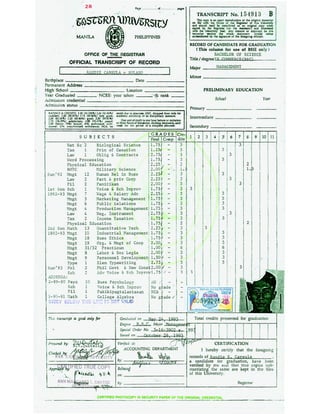 Randie Carsula - Red Ribbon Copy of Diploma and Transcript of Records | PDF