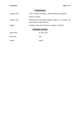 Lisa Bseiso CV- Updated May, 2015 | DOCX