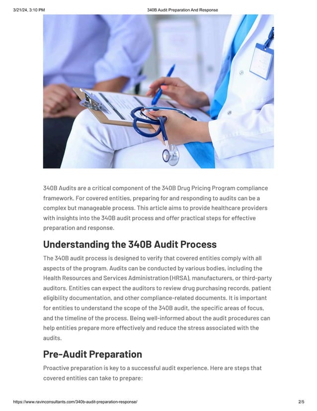 340B Audit Preparation and Response..... | PDF