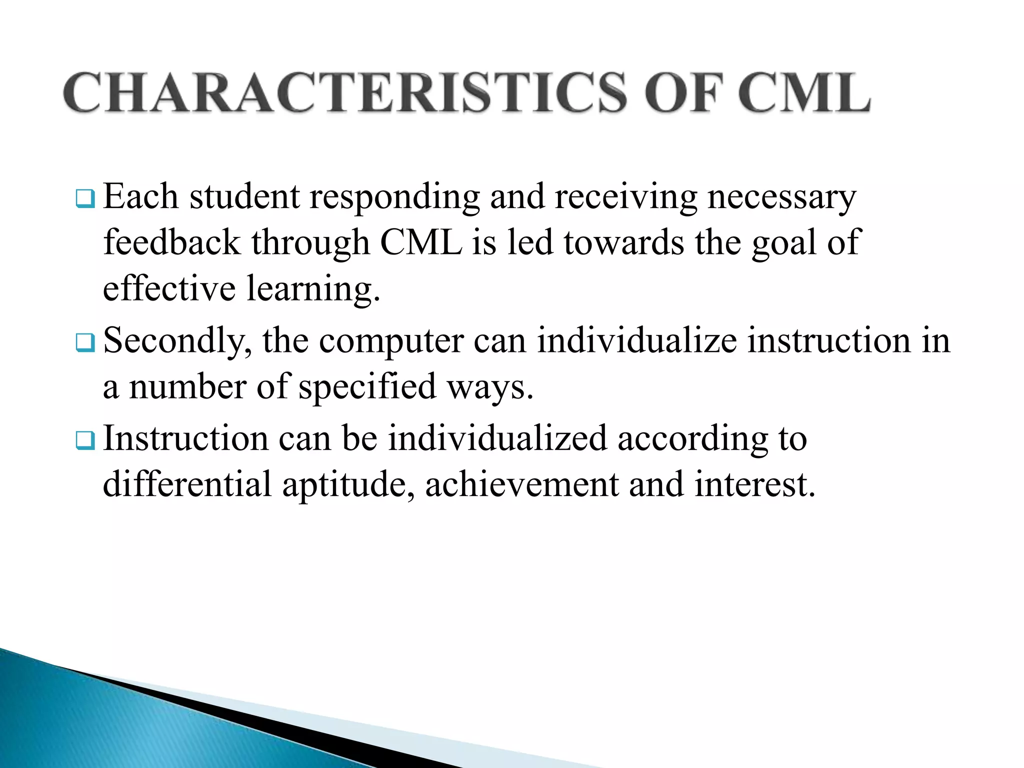 COMPUTERS IN EDUCATION - UNIT 6 - COMPUTER MANAGED LEARNING (CML) - B ...
