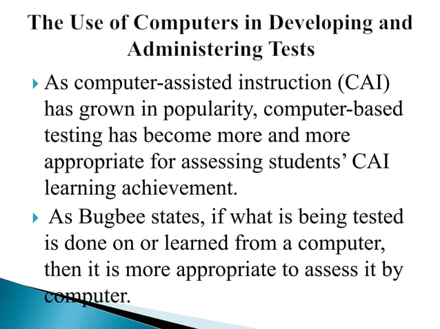 COMPUTERS IN EDUCATION - UNIT 6 - COMPUTER MANAGED LEARNING (CML) - B ...