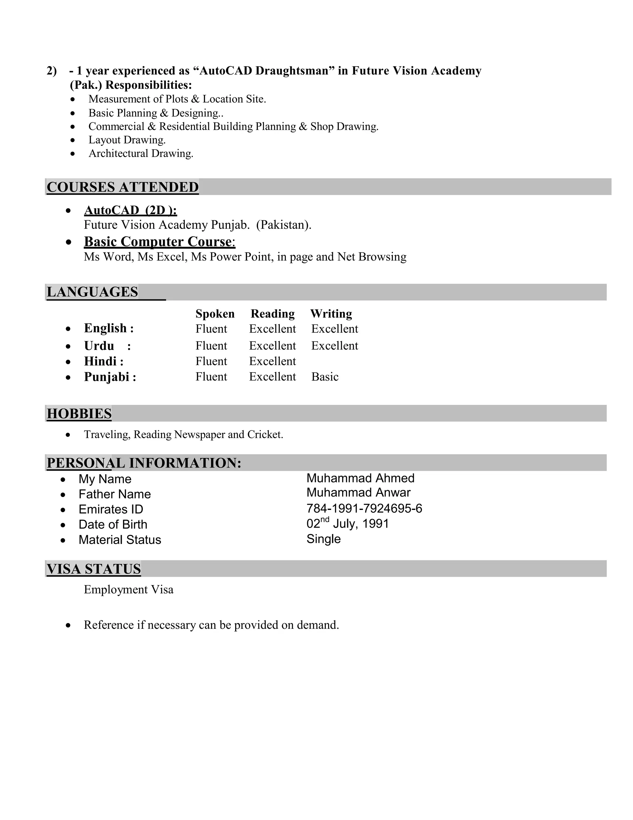 Update Ahmed Cv-2 | PDF